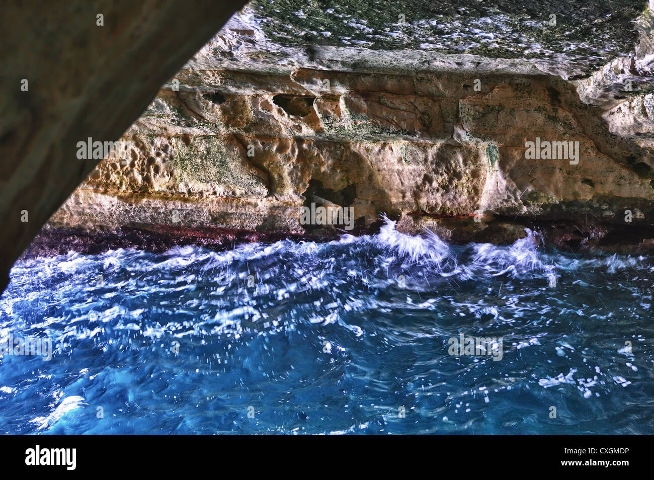 The white chalk cliffs and underground grottoes Rosh Hanikra Stock ...