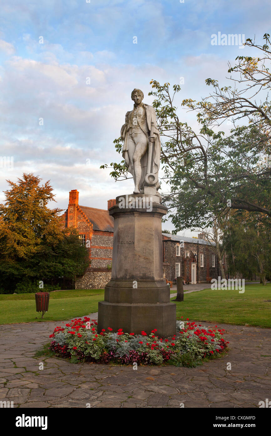 Statue of Nelson in the Cathedral Upper Close Norwich Norfolk England ...