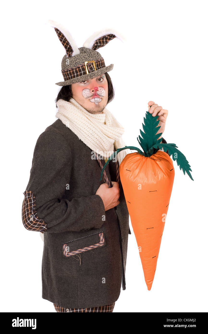 young man dressed in a suit rabbit Stock Photo - Alamy
