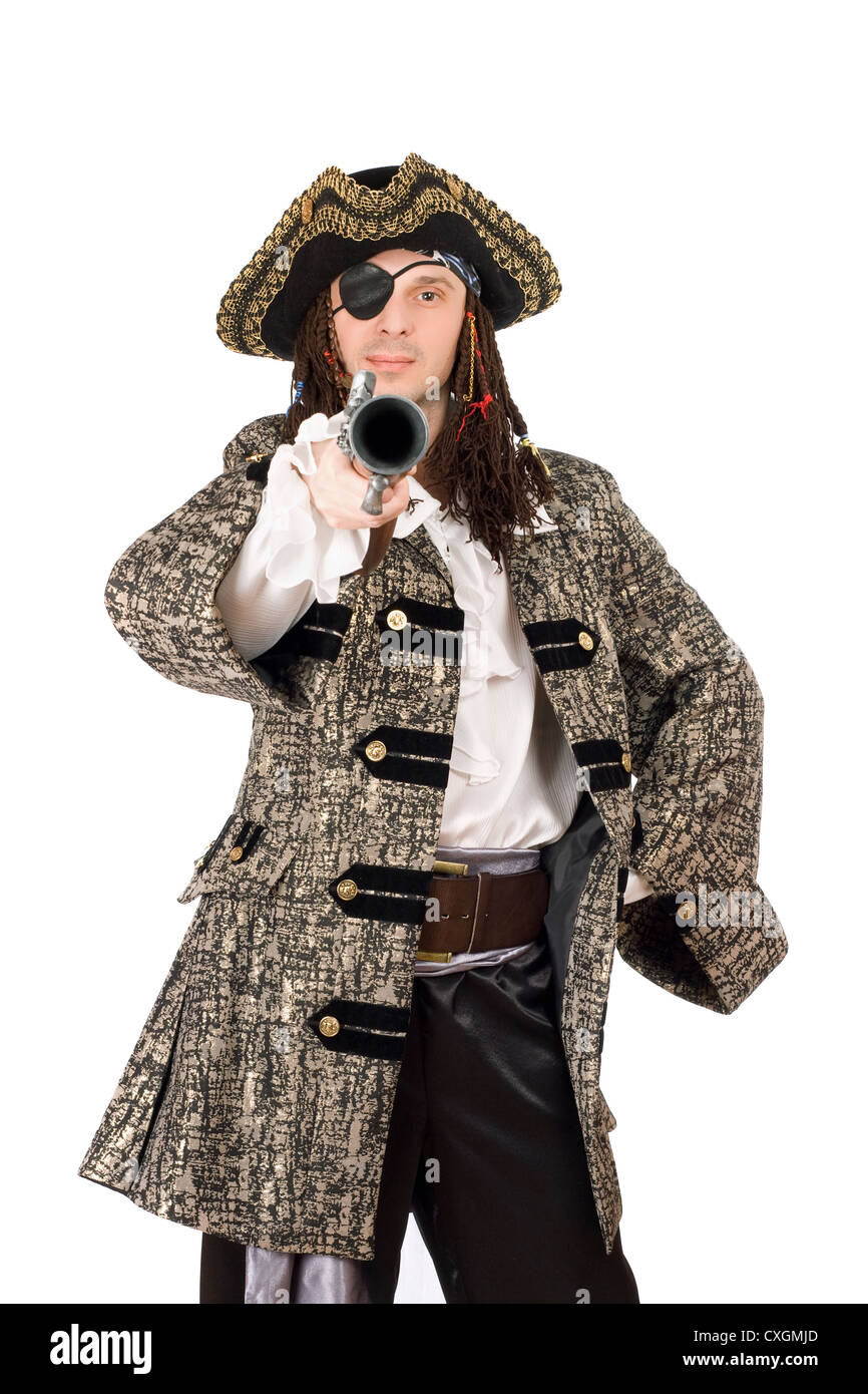 Portrait of man in a pirate costume Stock Photo - Alamy