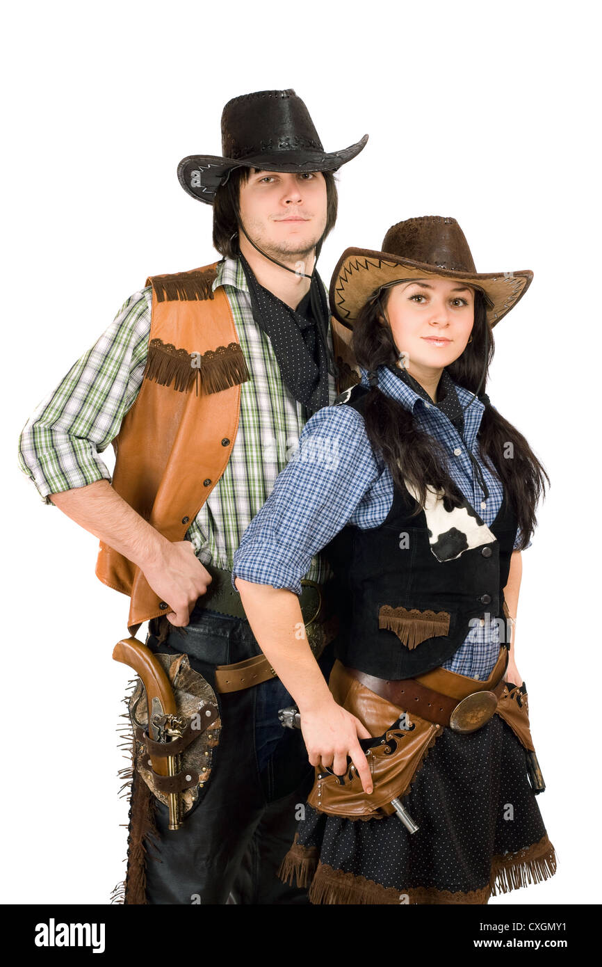 young cowboy and cowgirl Stock Photo - Alamy