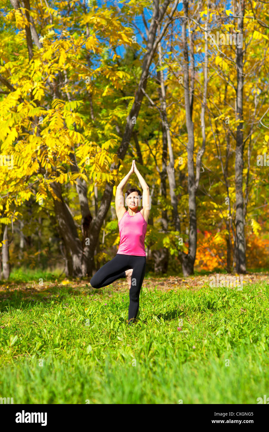 Yoga Vrikshasana Tree Pose Stock Photo - Alamy