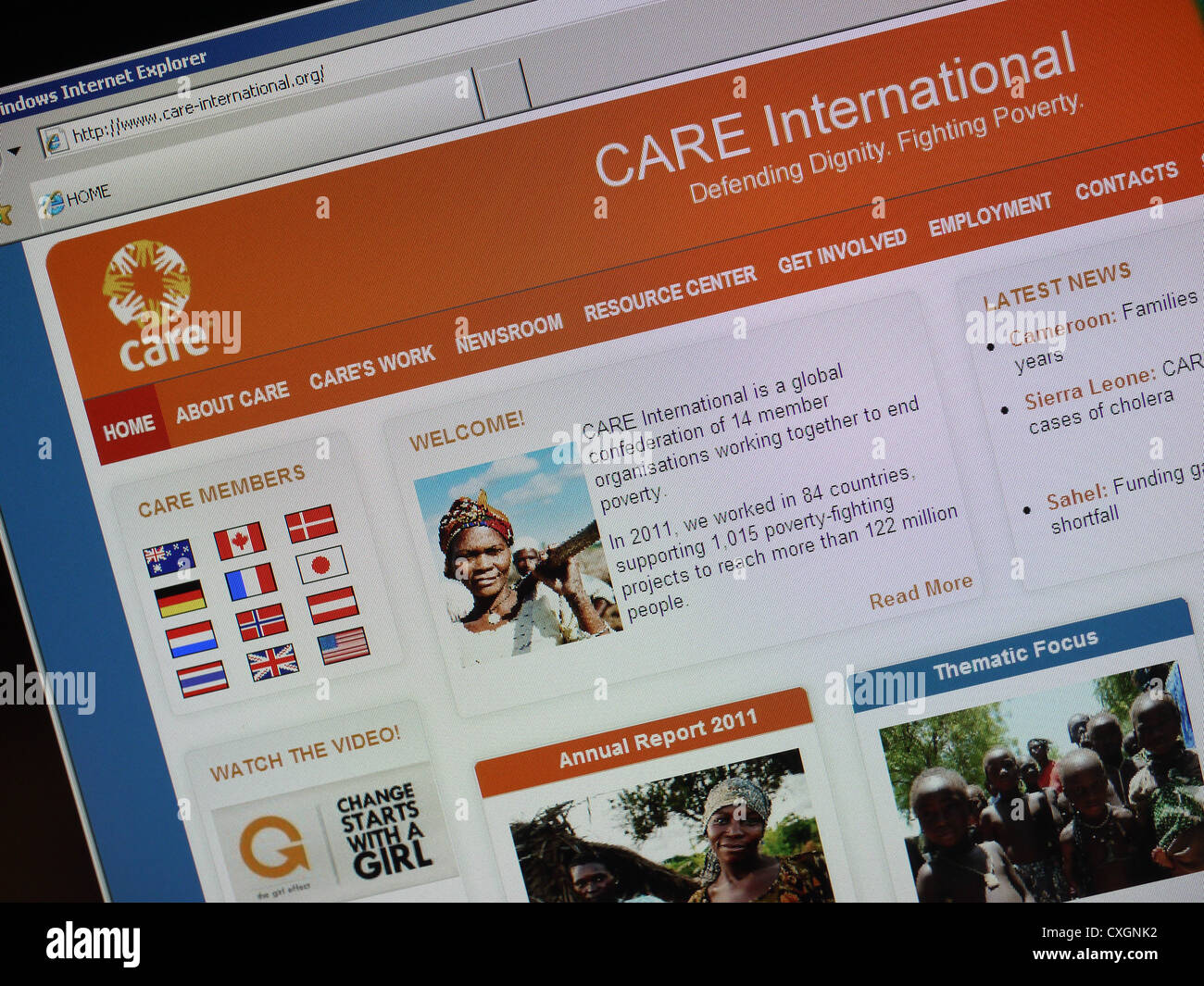 care international website online Stock Photo - Alamy