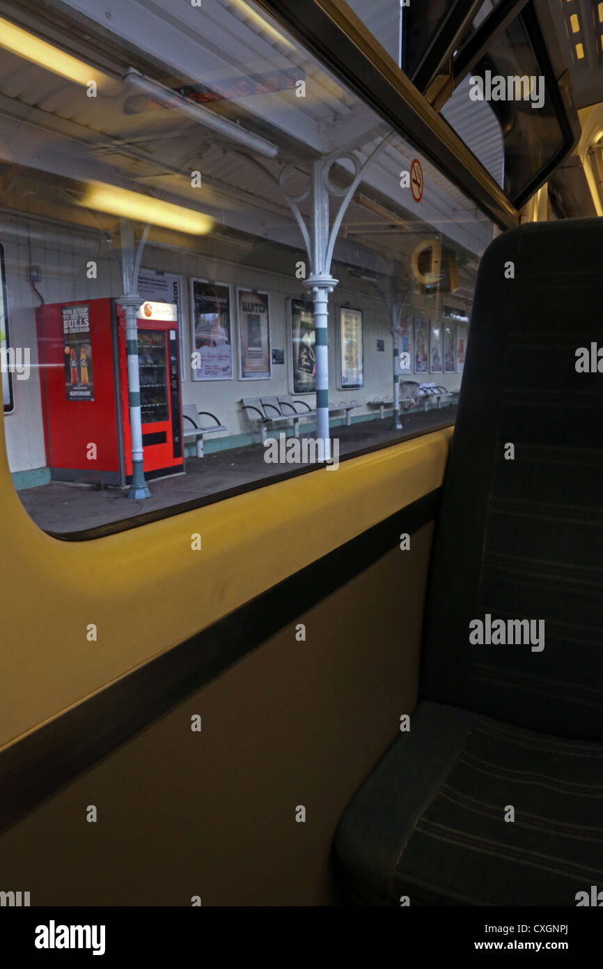 Sutton Surrey England Interior Of Empty Train Carriage Window Showing ...