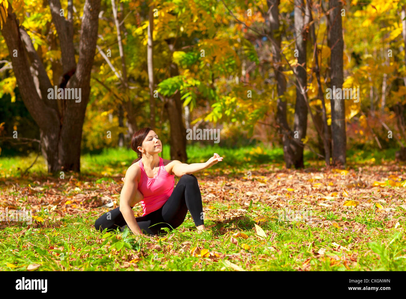 Yoga eka pada yoga dandasana pose Stock Photo - Alamy