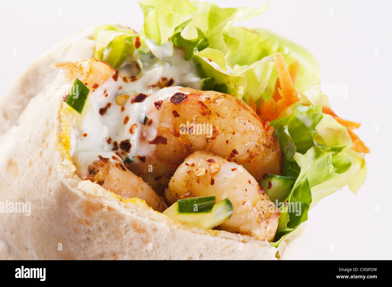 Shrimp stuffed pita pocket hi-res stock photography and images - Alamy