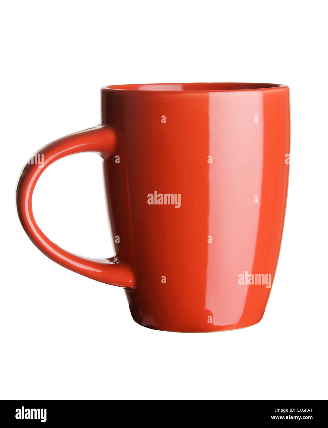 Red tea cup over white background Stock Photo - Alamy