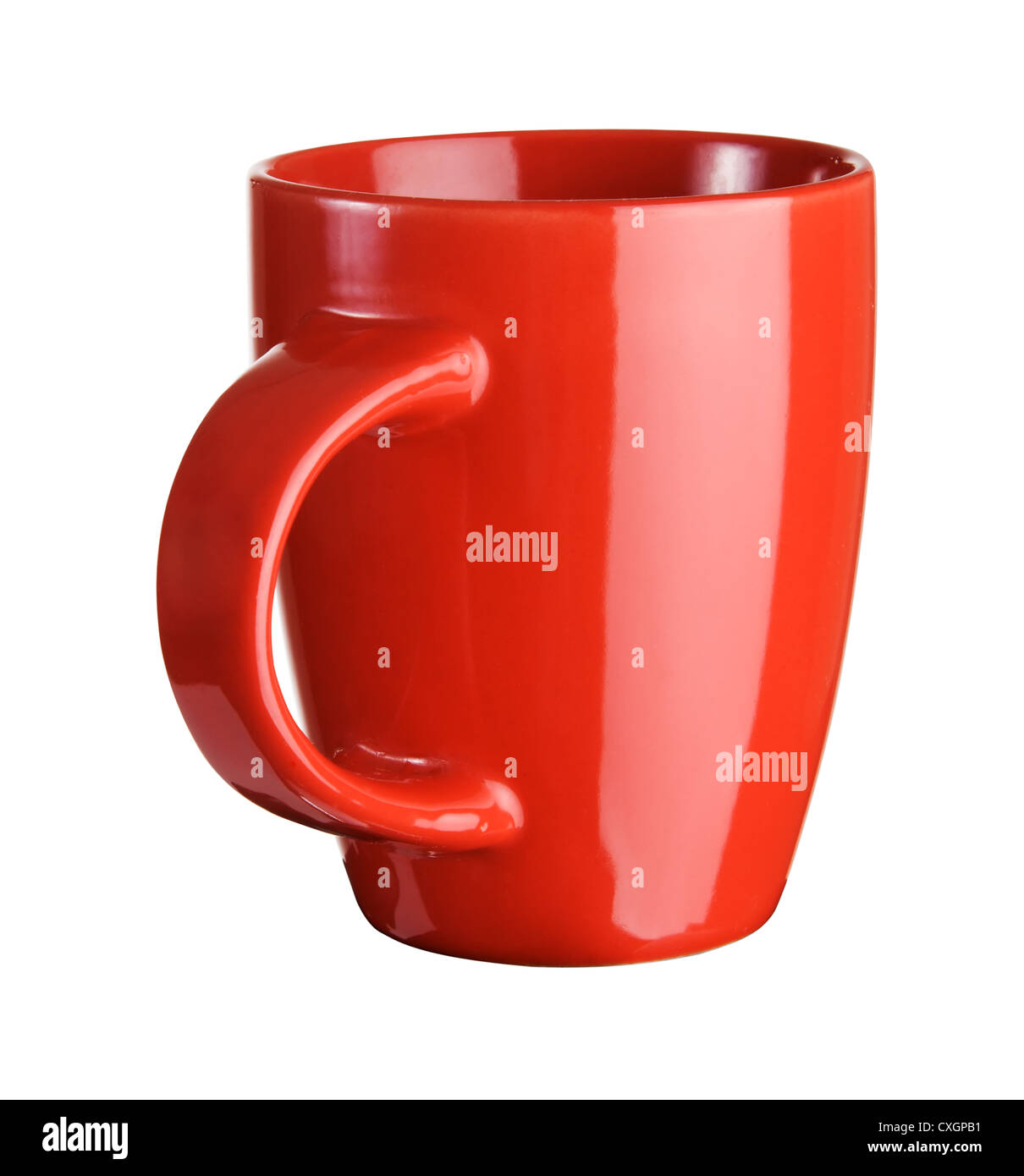 Red tea cup over white background Stock Photo - Alamy