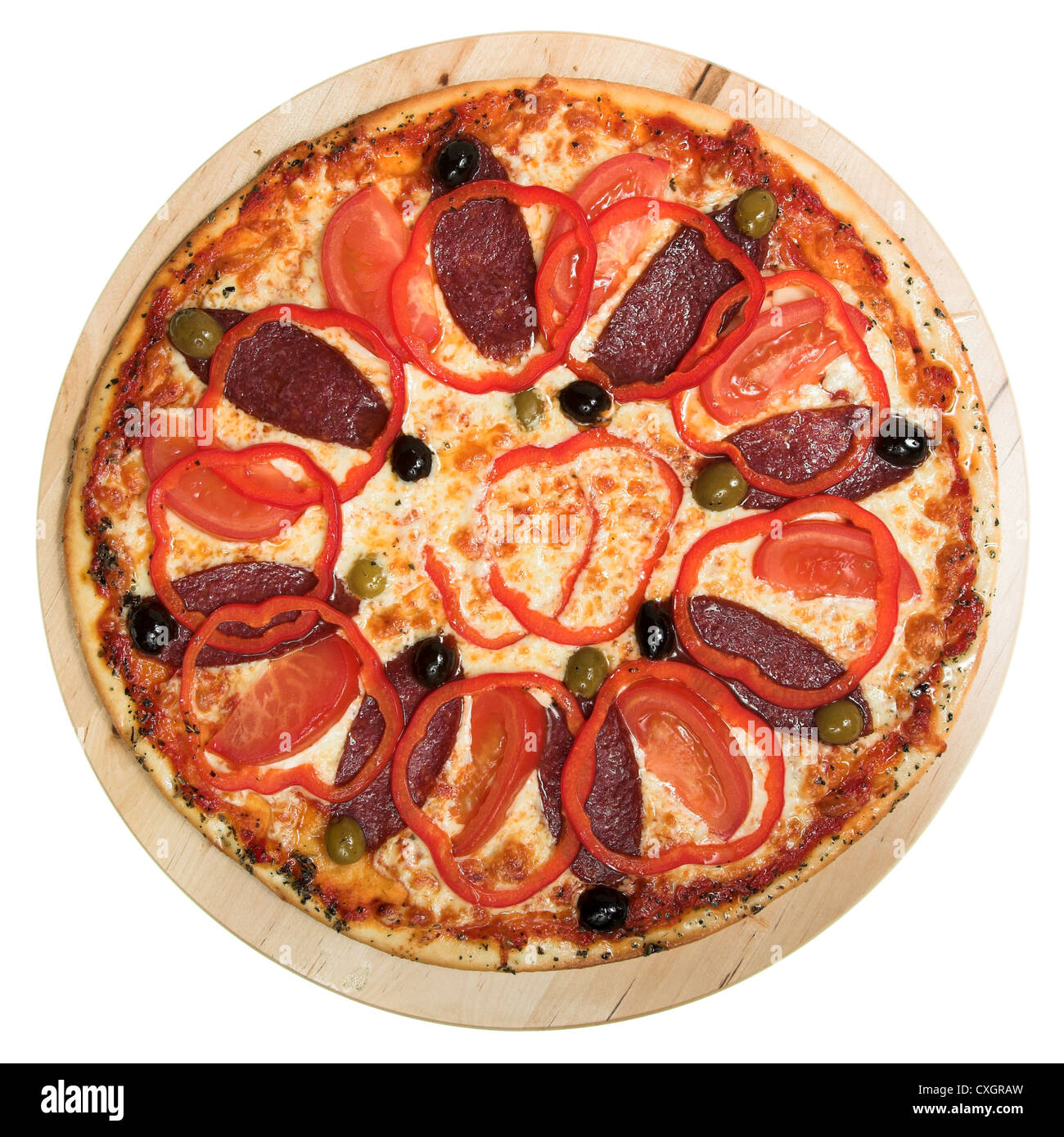 Pizza topping salami tomato hi-res stock photography and images - Alamy