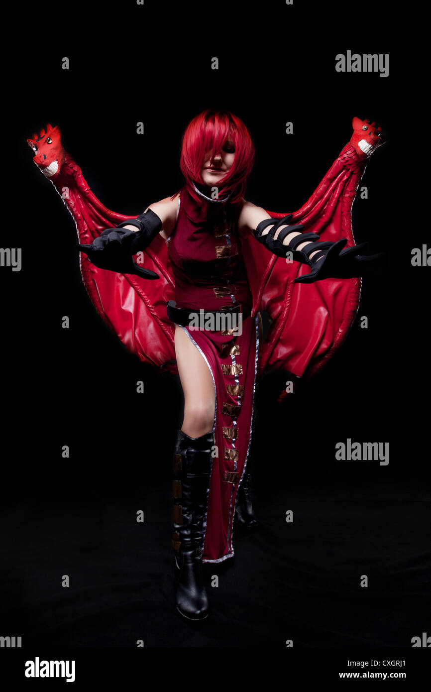 red fury girl cosplay anime character Stock Photo - Alamy