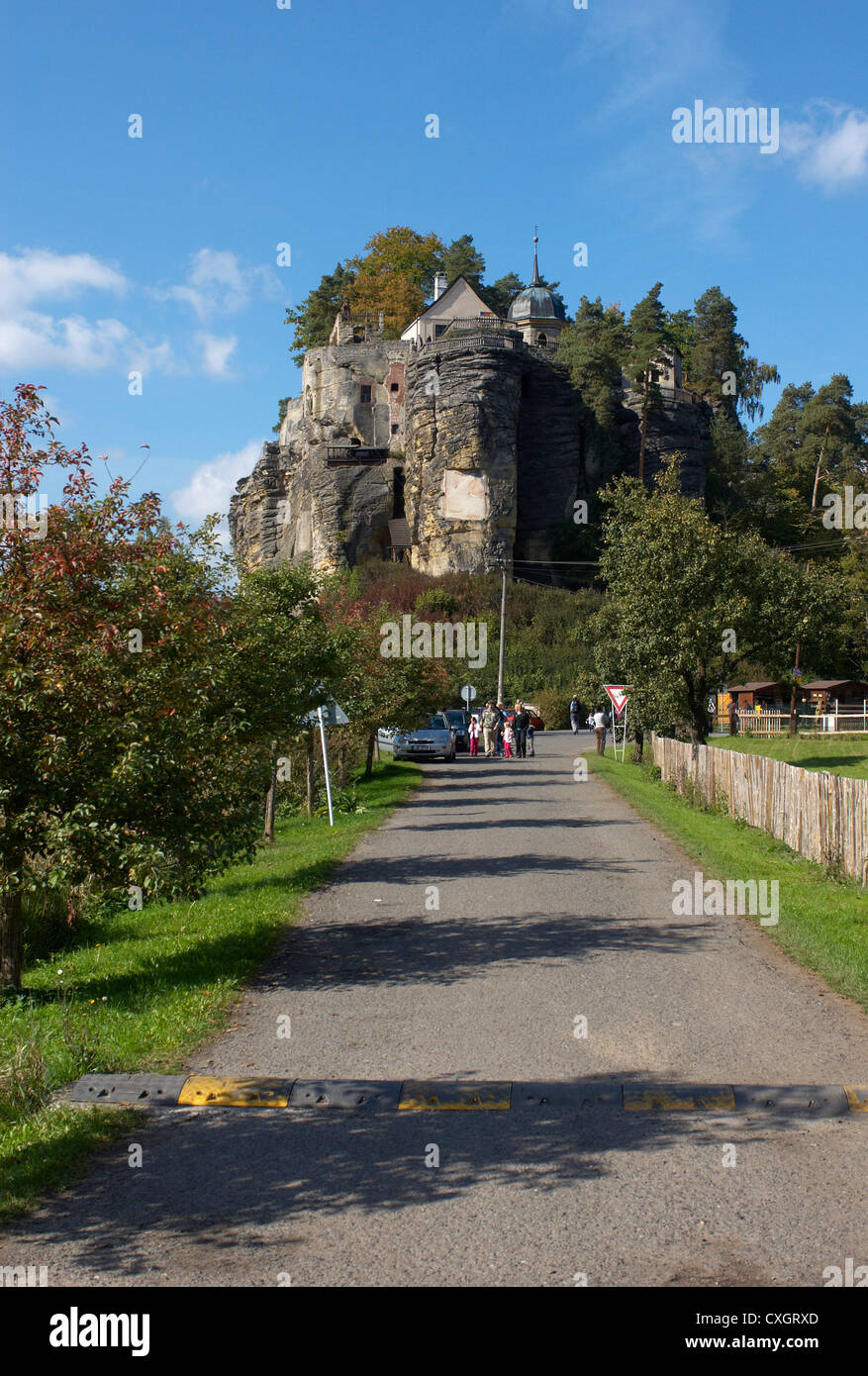 rocky castle Sloup, Novy Bor, Czech Republic Stock Photo - Alamy