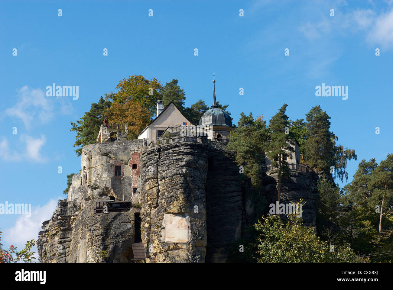 rocky castle Sloup, Novy Bor, Czech Republic Stock Photo - Alamy
