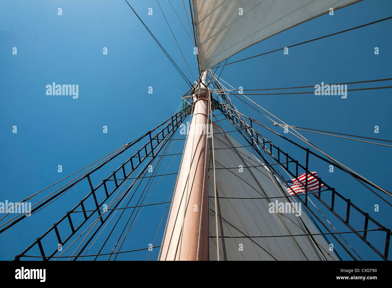 Rigging on Tall Sailing Ship in Harbour of San Diego California USA ...