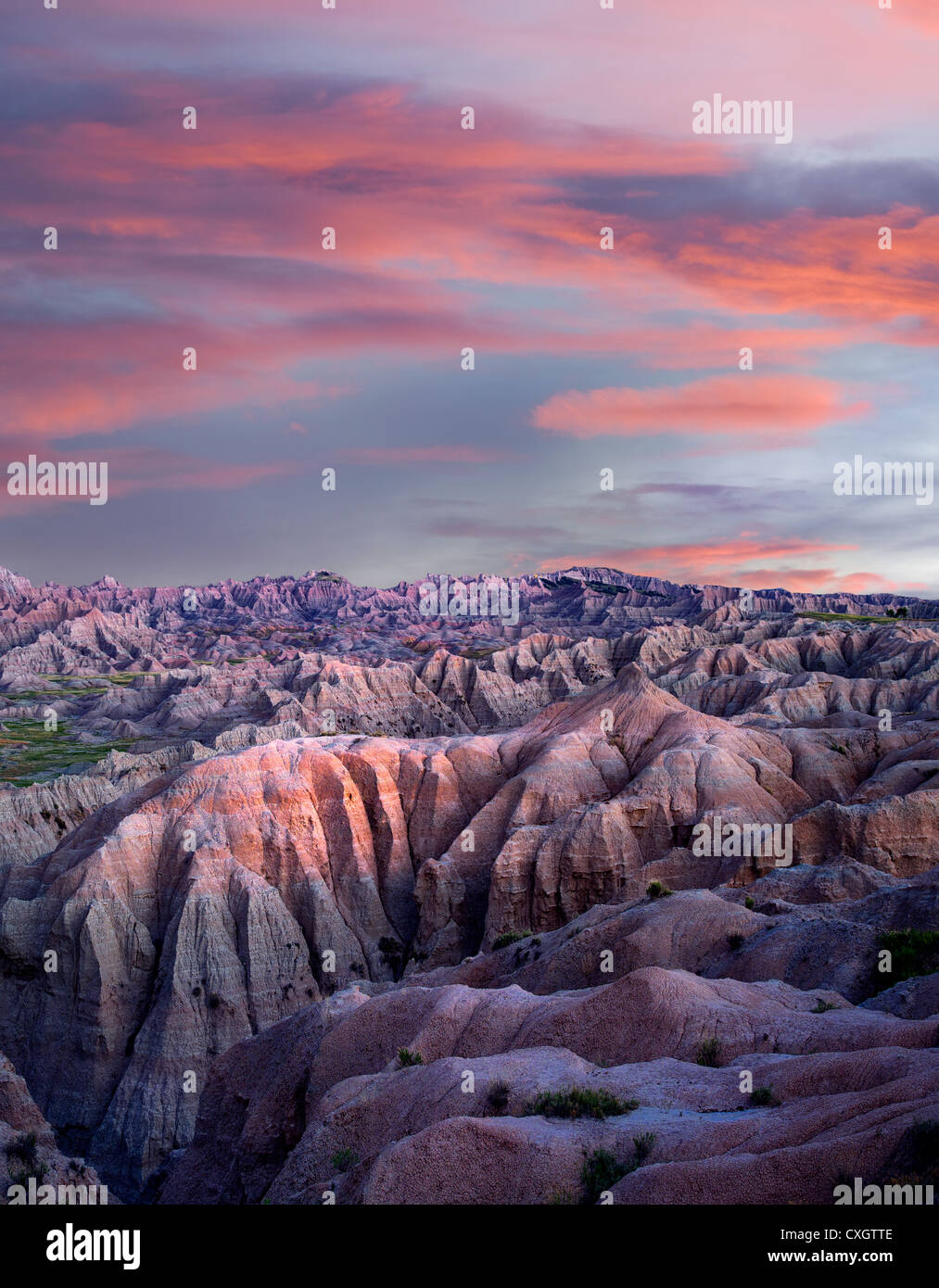 Colorful formations in Badlands National Park, South Dakota Stock Photo ...