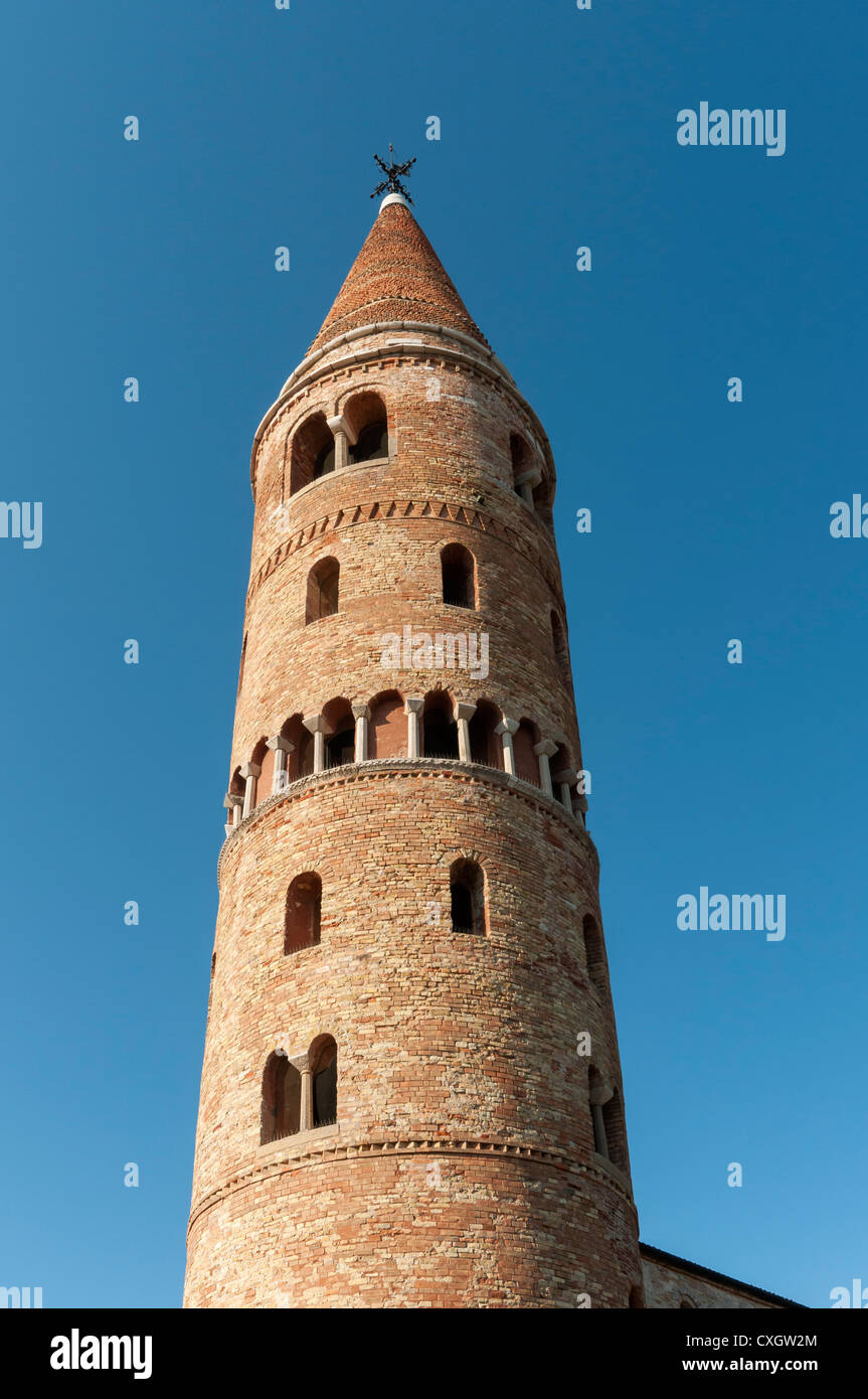 Cylindrical Bell Tower (Campanile) of Romanesque Cathedral of St ...