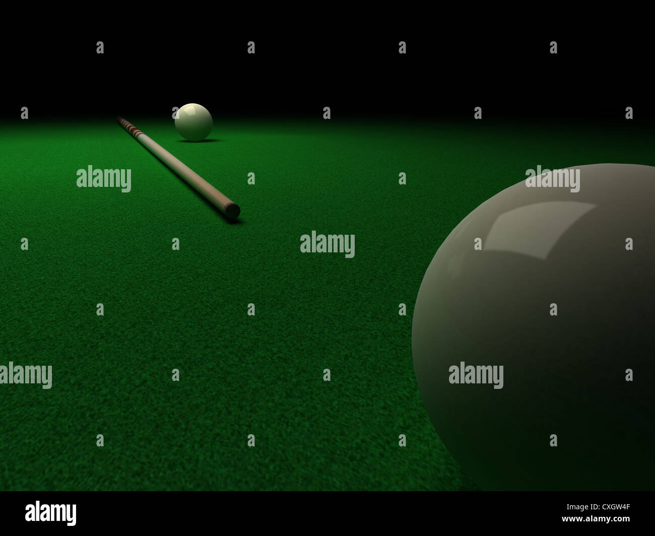 Pool/Snooker Table, Ball and Cue - Billiard Stock Photo - Alamy