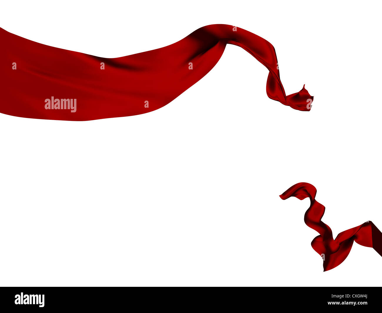 Cut red ribbon - 3D Object Series Stock Photo - Alamy