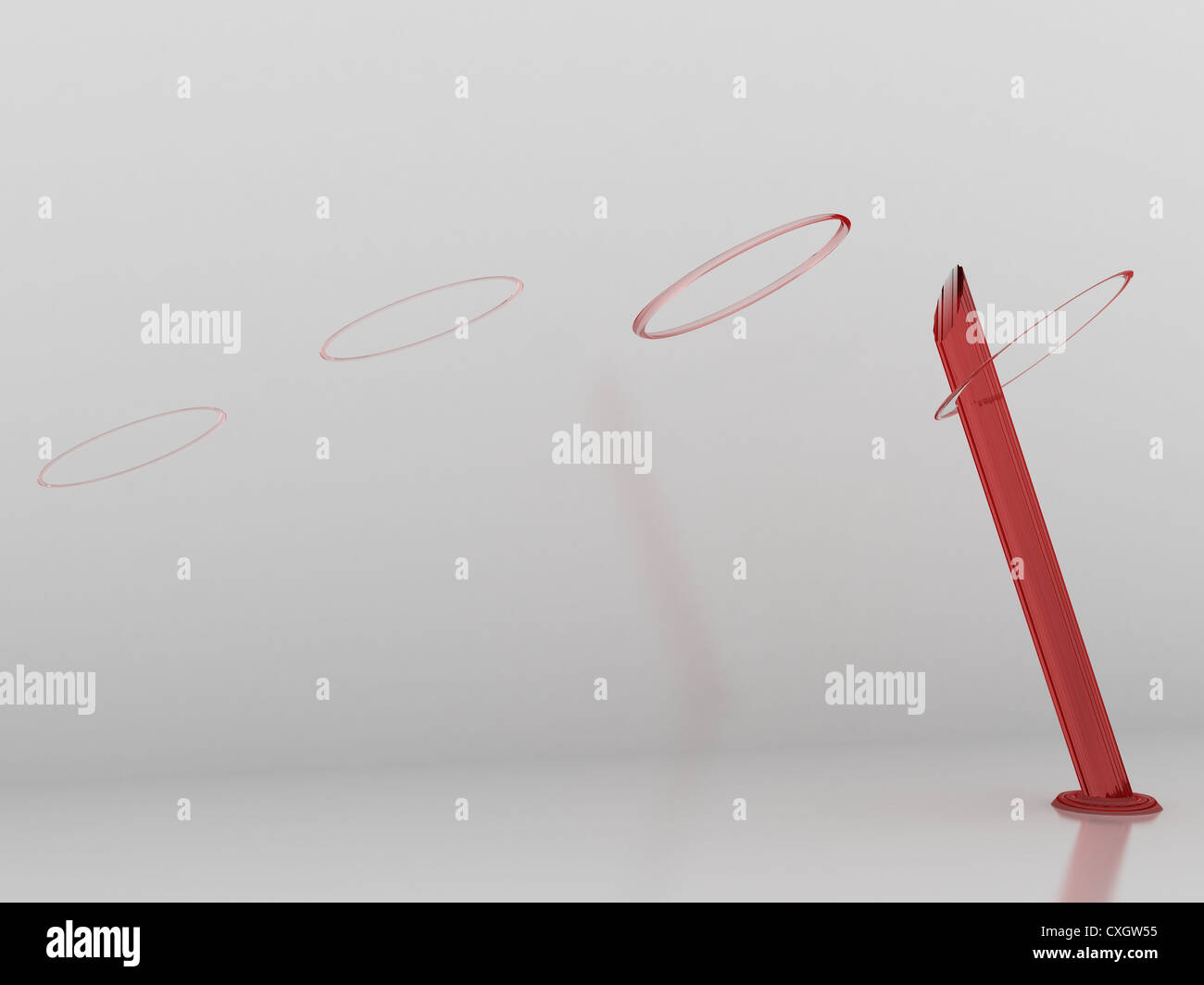 Glass Rings Fly to Stick - Computer Art Series Stock Photo - Alamy