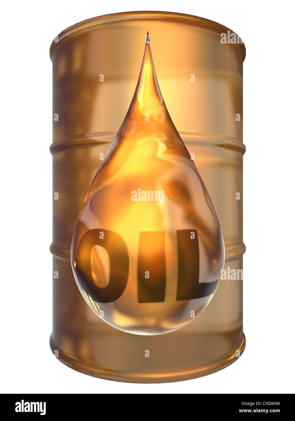Oil drop and barrel - 3D Object Series Stock Photo - Alamy