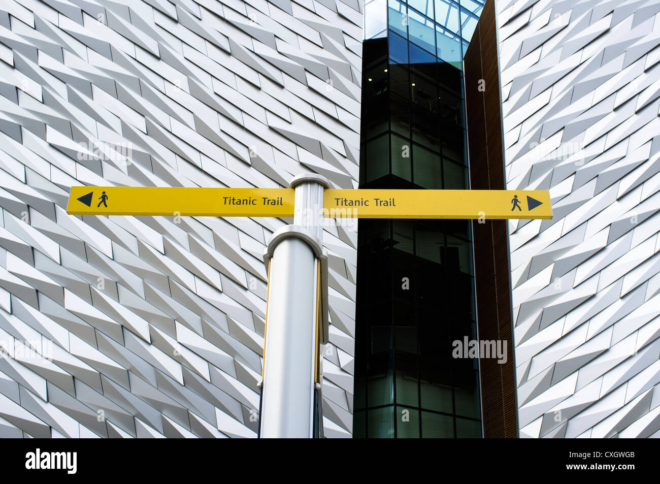 Signpost at Titanic Signature Building, Belfast, Northern Ireland ...