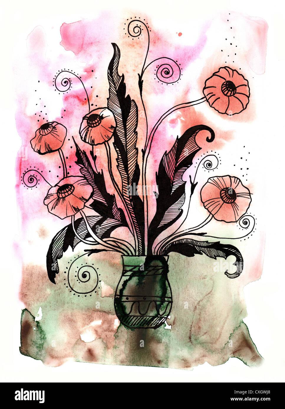 Floral fireworks Cut Out Stock Images & Pictures - Alamy