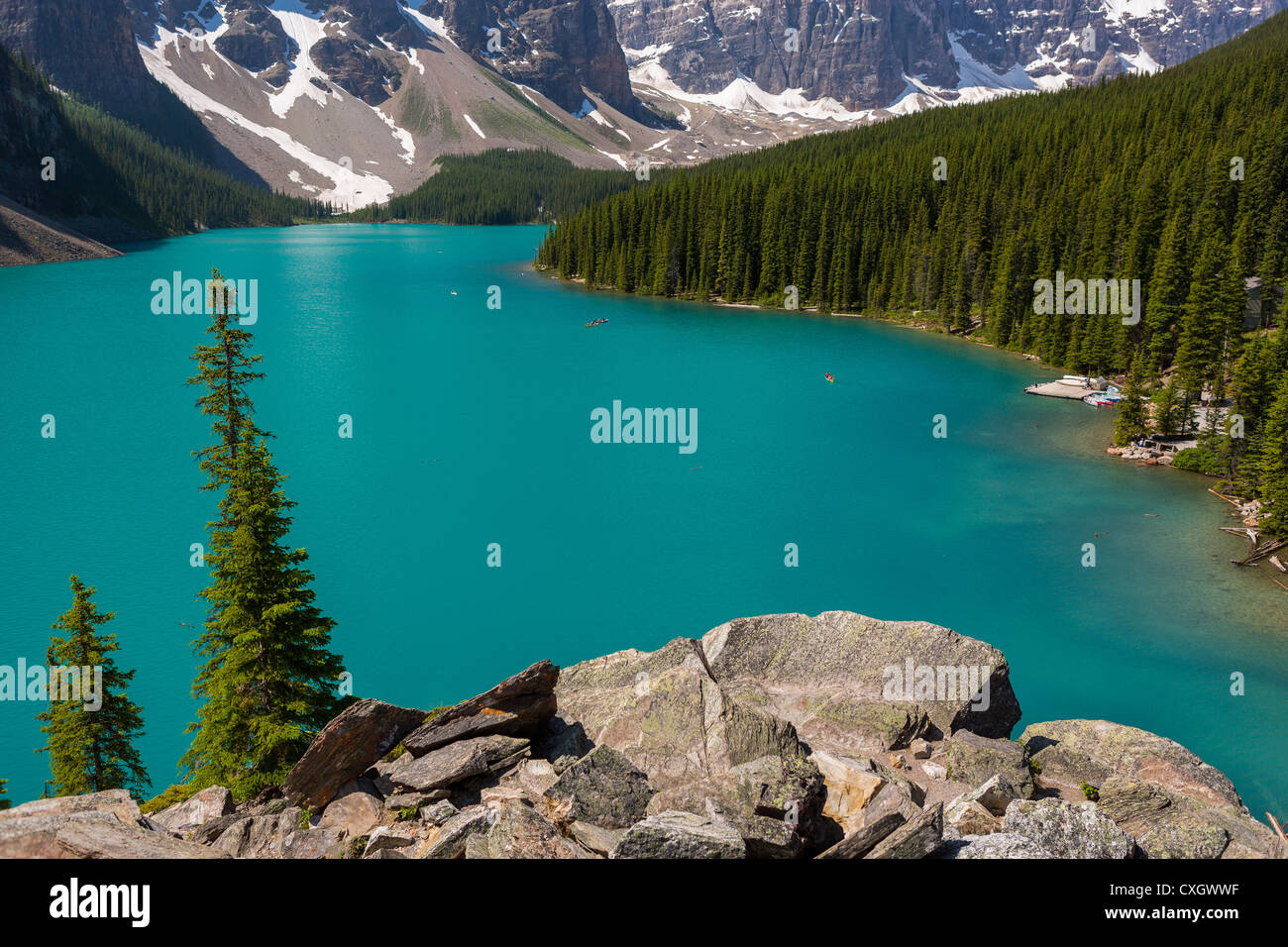 ALBERTA, CANADA - Moraine Lake, a glacial lake in Banff National Park Stock Photo - Alamy