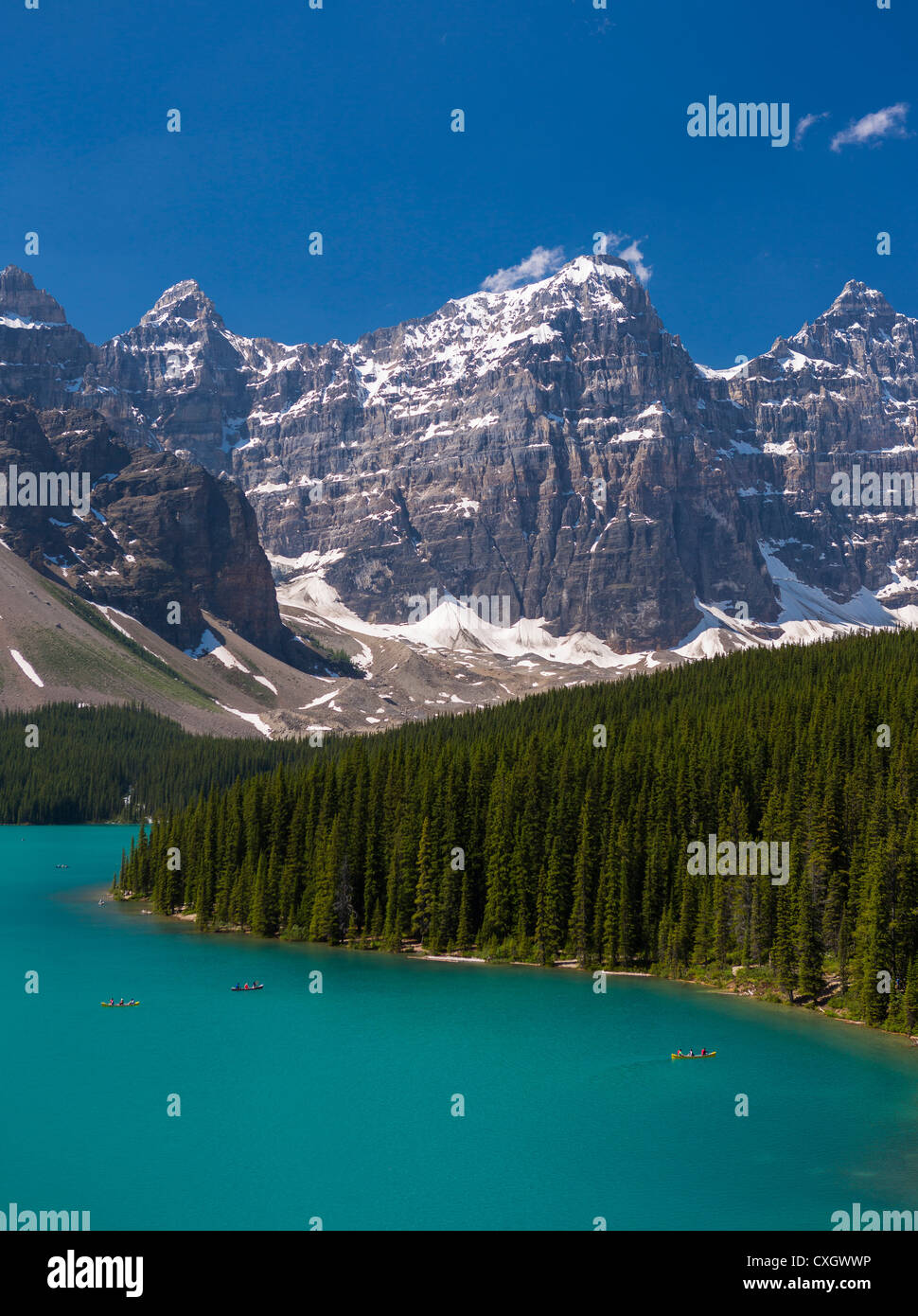 ALBERTA, CANADA - Moraine Lake, a glacial lake in Banff National Park ...