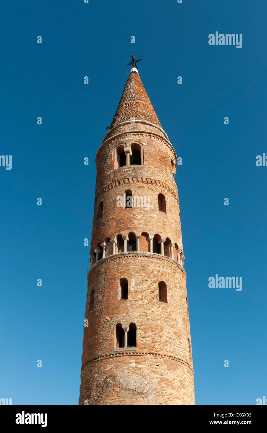 Cylindrical Bell Tower (Campanile) of Romanesque Cathedral of St ...