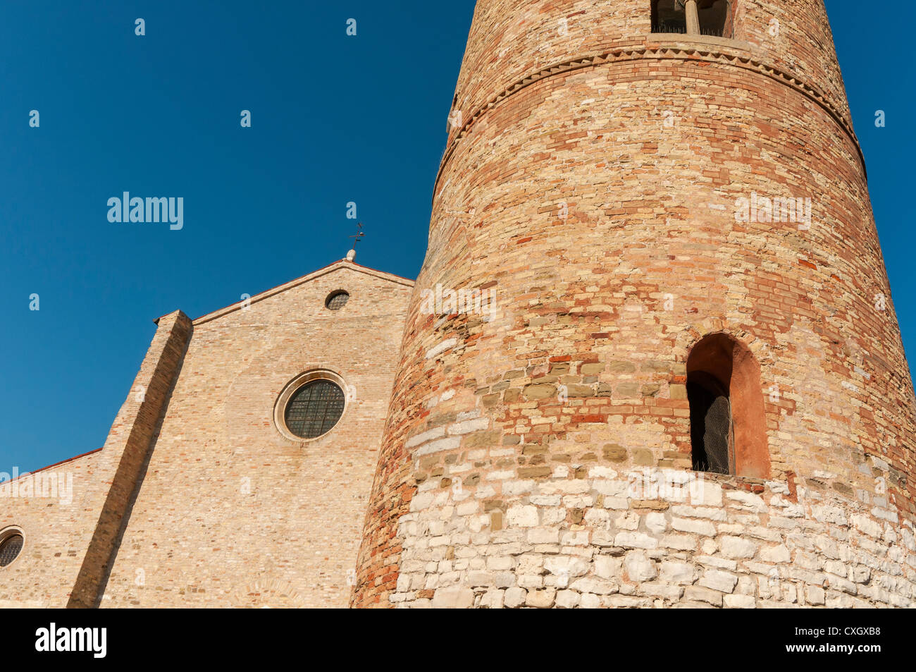 Romanesque Cathedral of St. Stephen (Duomo) with Cylindrical Bell Tower ...