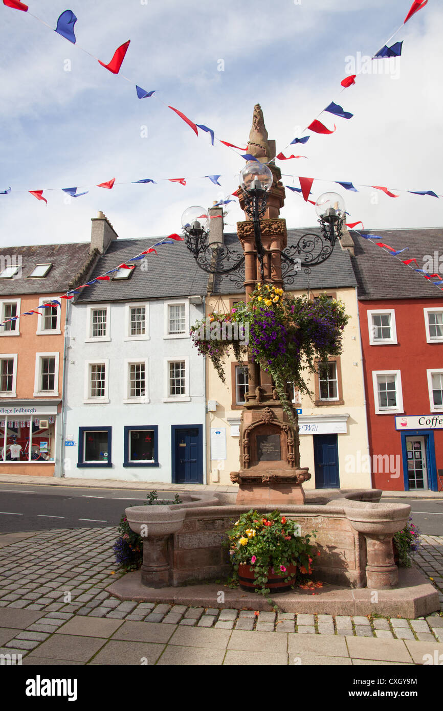 Town of Jedburgh, Scotland. The Jubilee Fountain at Market Place Stock ...
