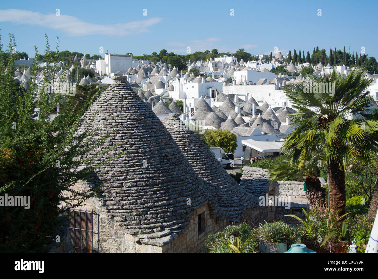 Alberobello, Puglia, Italy, a landscape with traditional Trulli houses ...