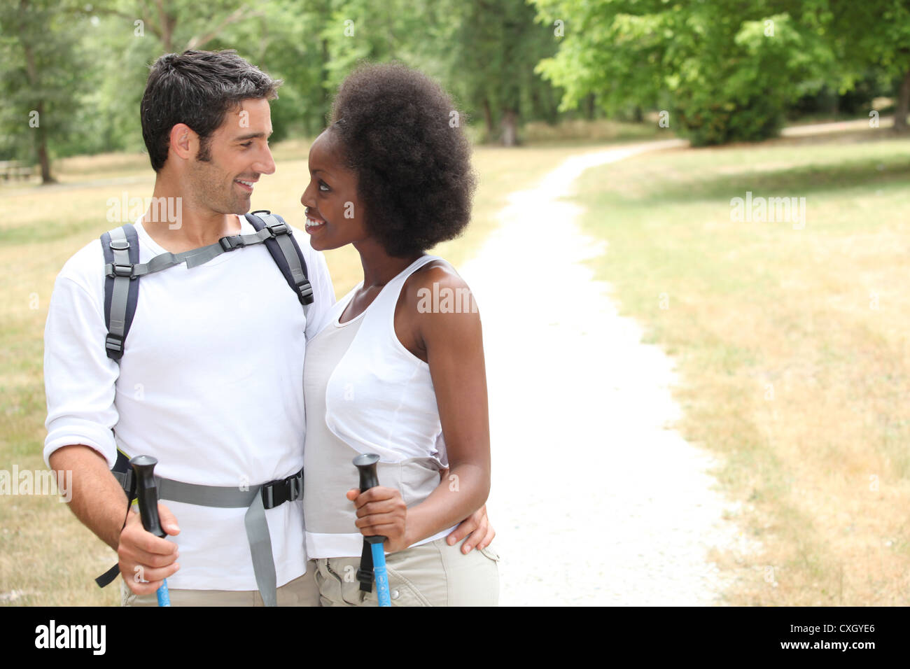 Hiking with a partner Stock Photo - Alamy