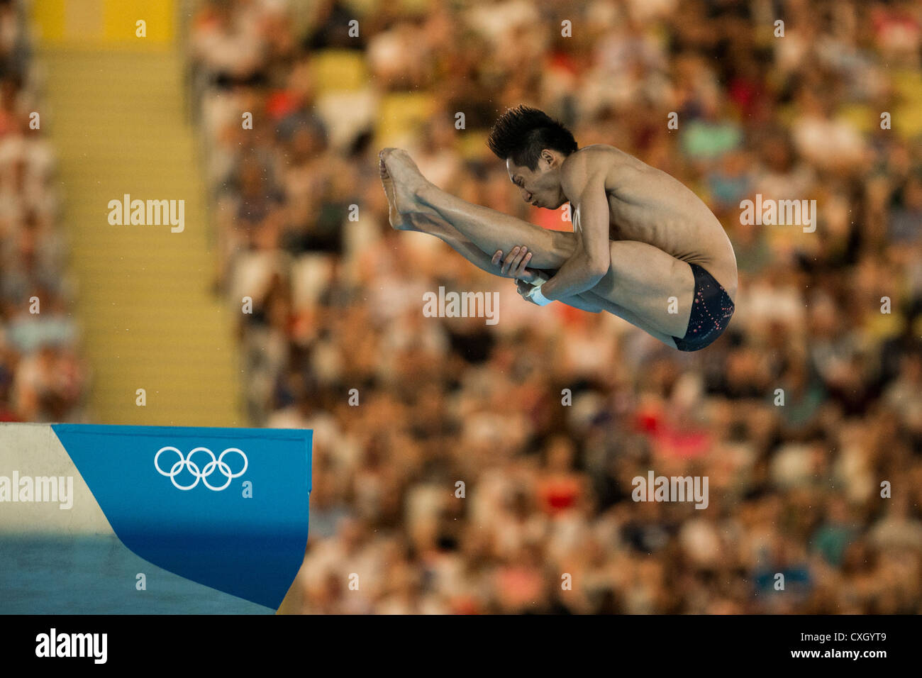 Lin Yue (CHN) competing in 10m platform diving at the Olympic Summer ...