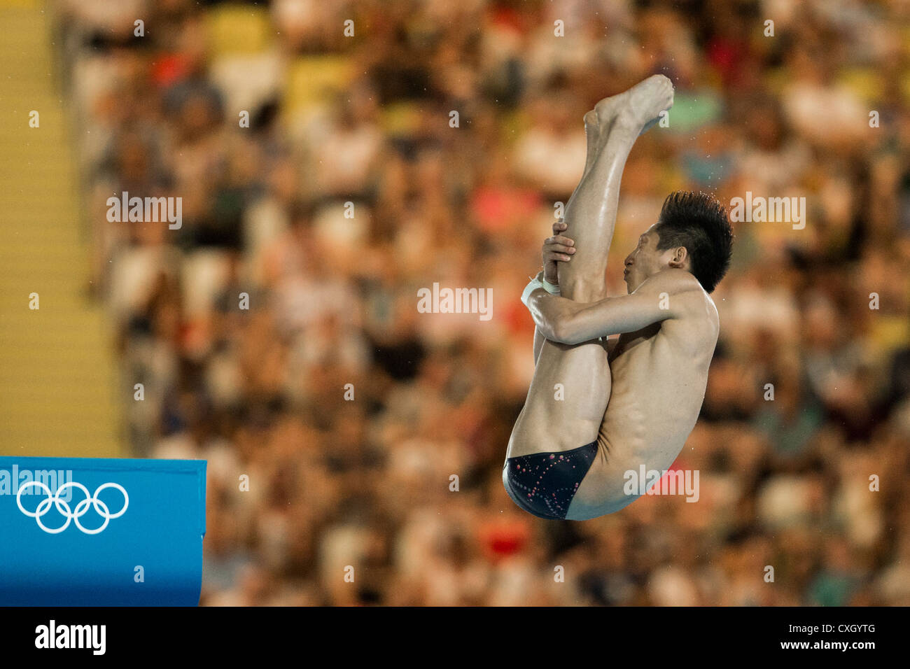 Lin Yue (CHN) competing in 10m platform diving at the Olympic Summer ...
