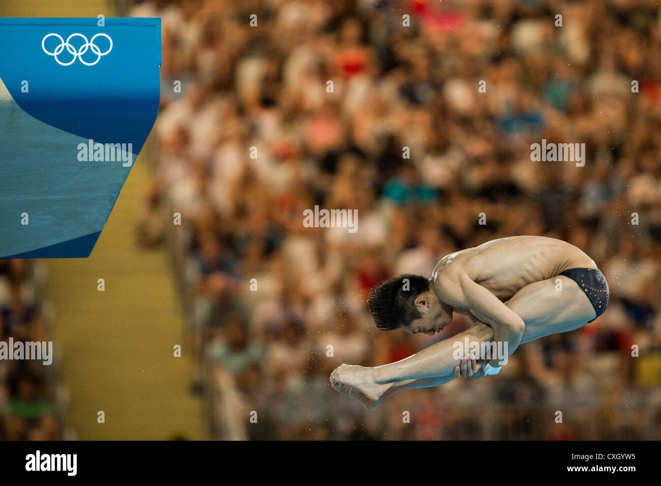 Lin Yue (CHN) competing in 10m platform diving at the Olympic Summer ...
