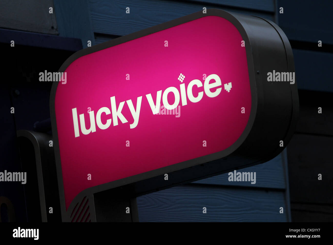 The Lucky Voice logo pictured on a sign on the companies premises in ...