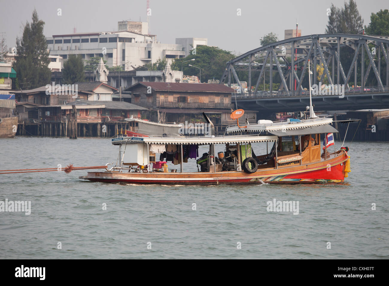 Chao Phraya River and tugboat Stock Photo - Alamy