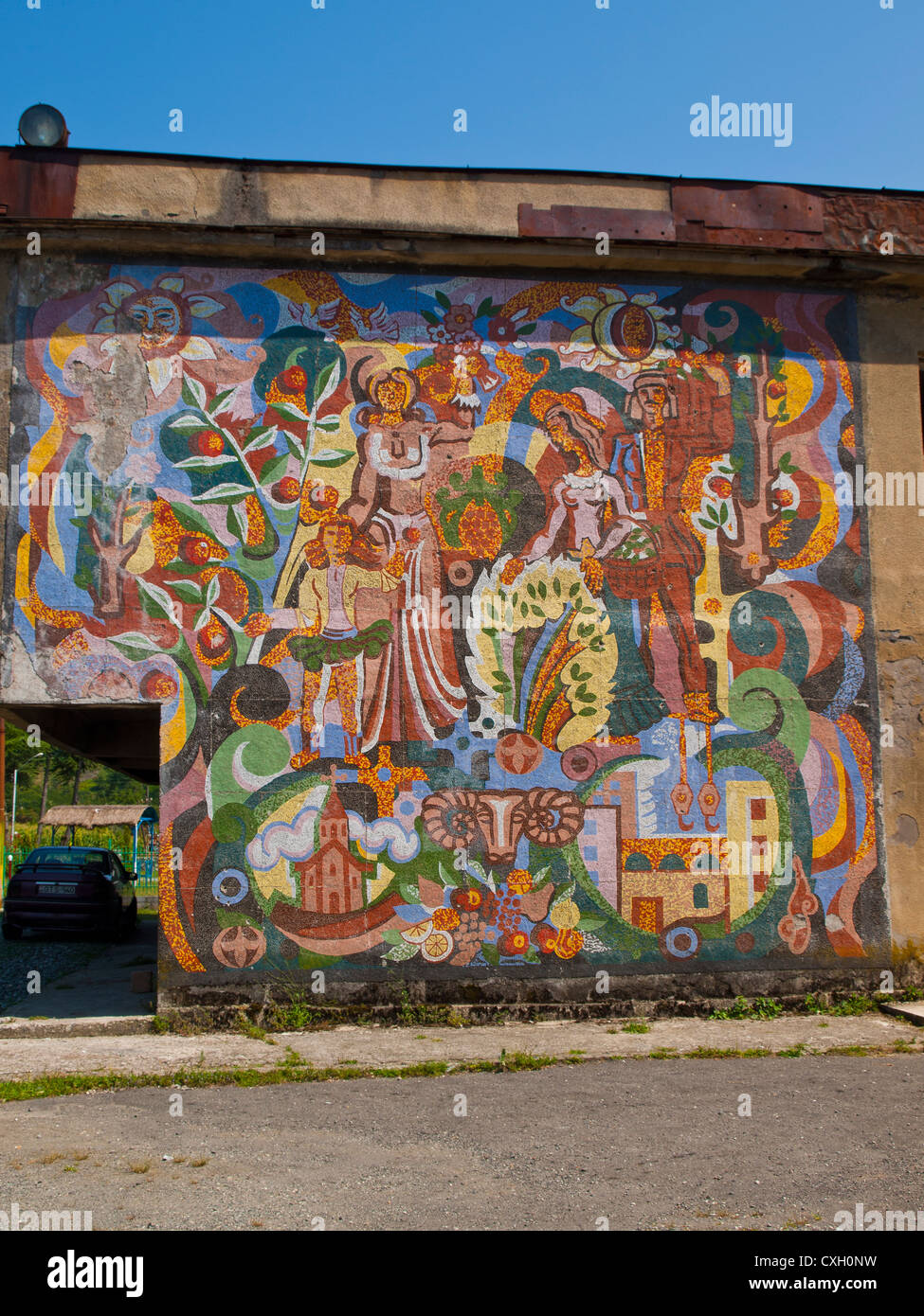 Communist mural painting Stock Photo - Alamy