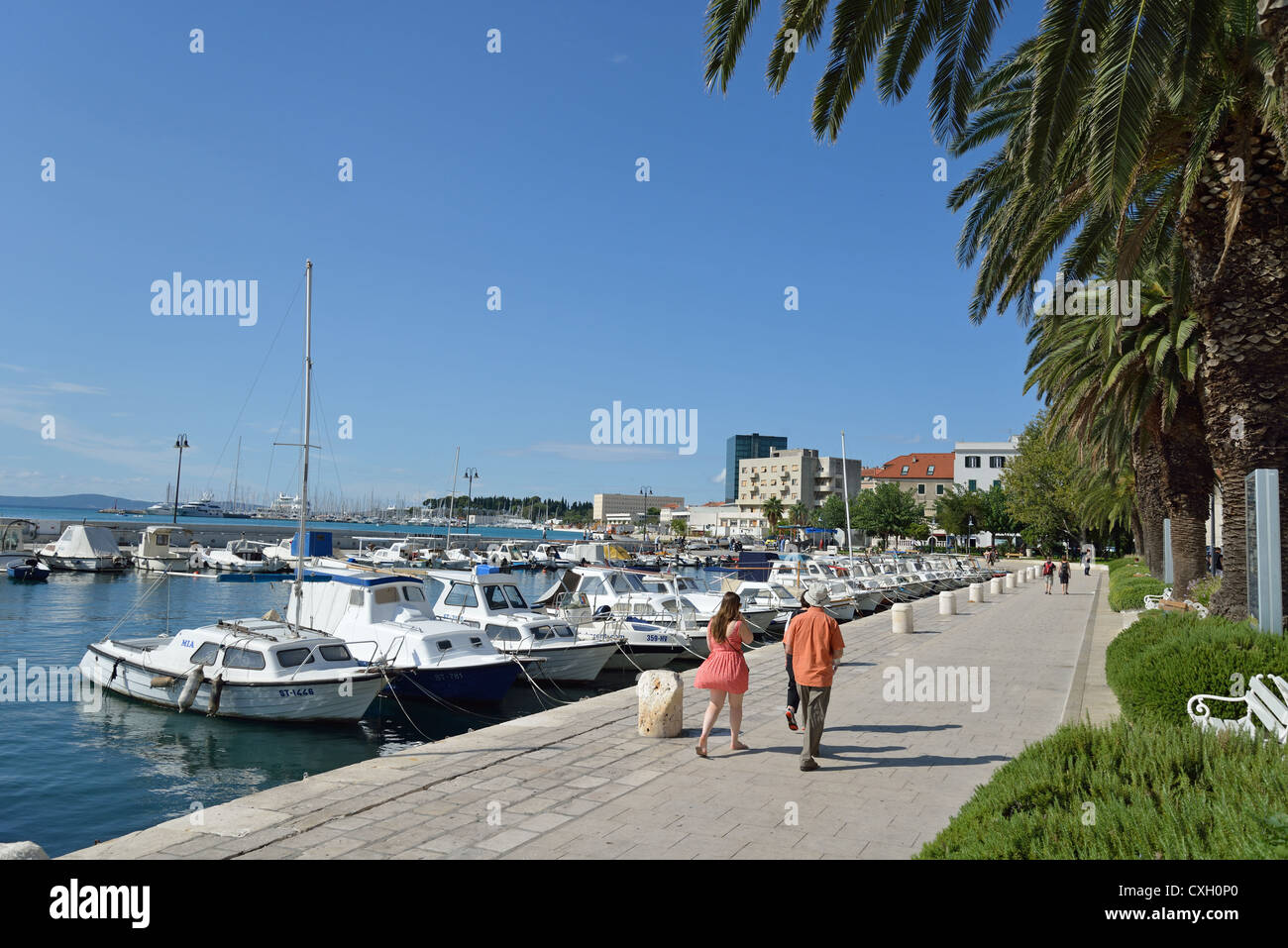 The boat harbour on The Riva Waterfront, Split, Split-Dalmatia County ...