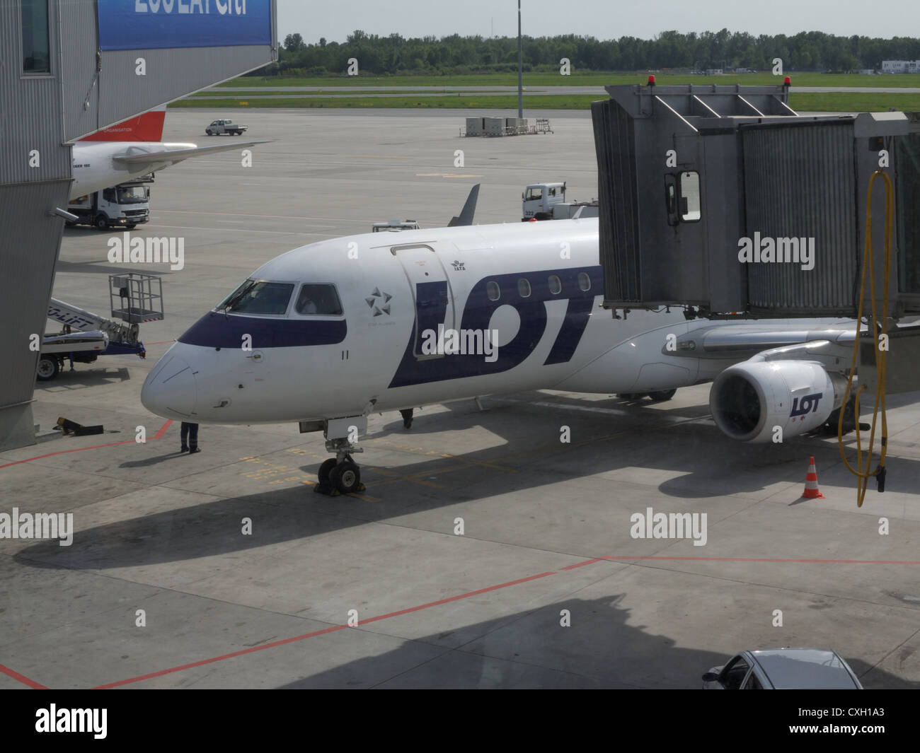 LOT Embraer 175 at Warsaw Airport, Poland Stock Photo - Alamy