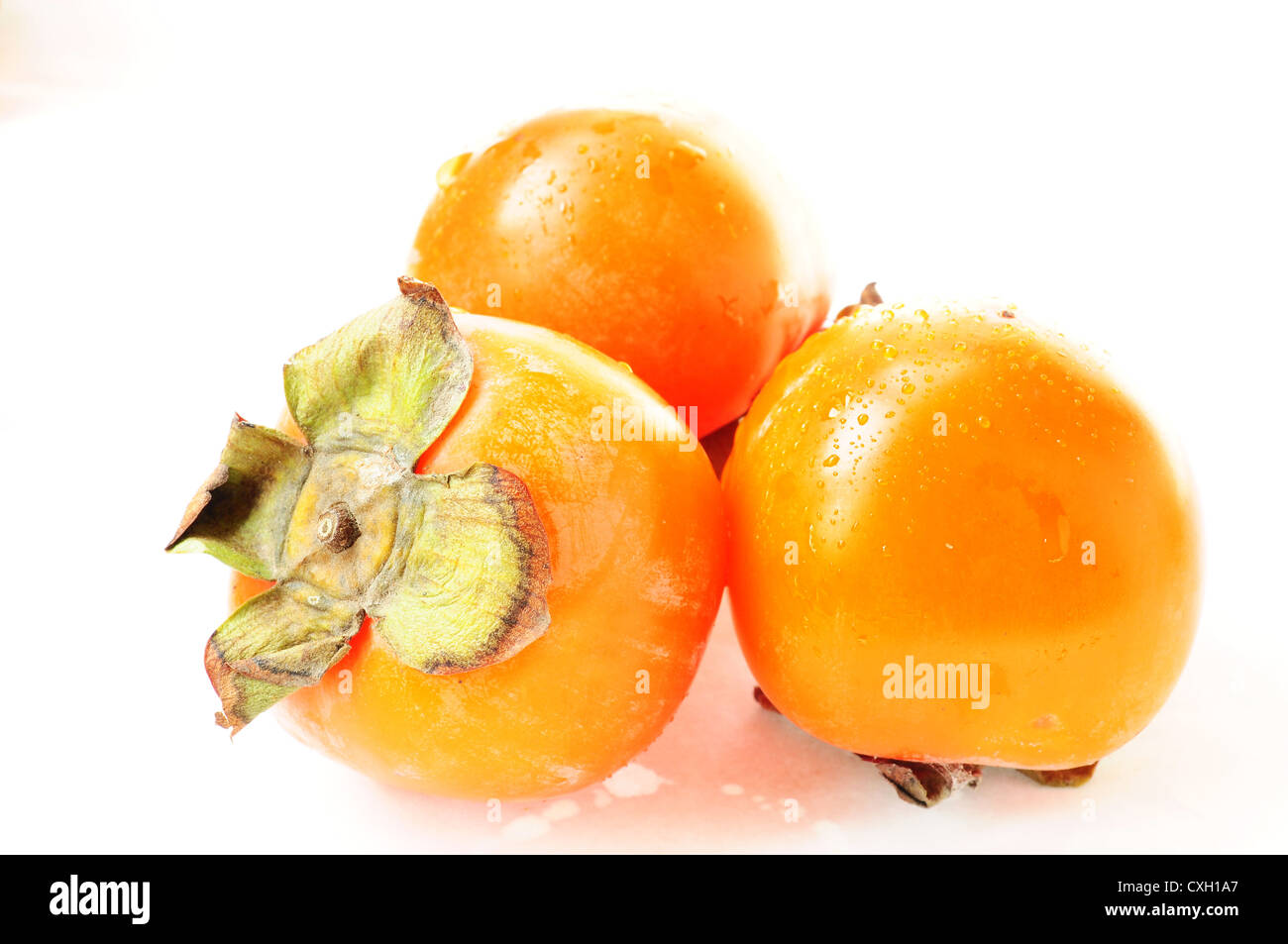 fresh ripe food persimmon orange sweet healthy fruit tropical nutrition ...
