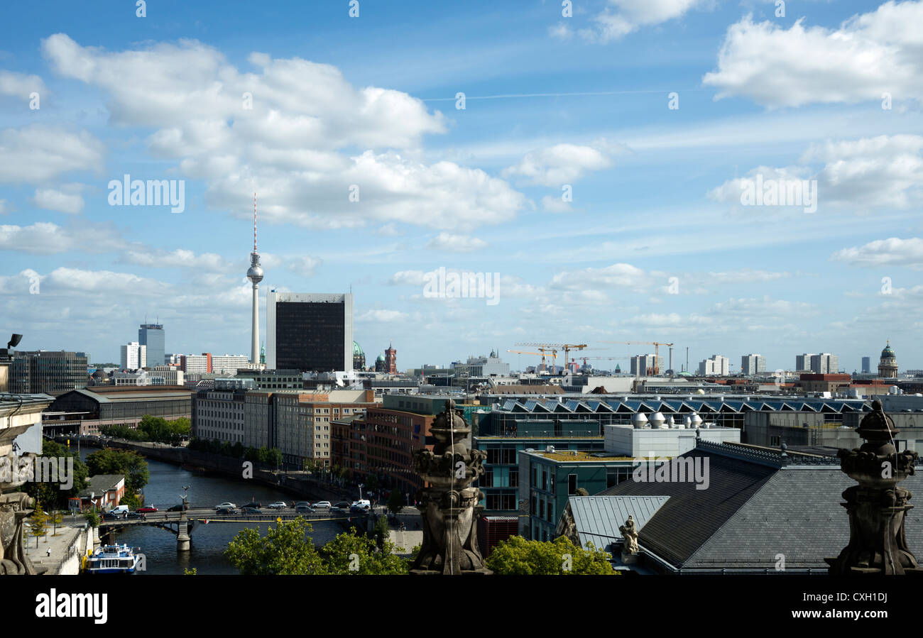 panoramic view of Berlin from the roof terrace of the Reichstag ...