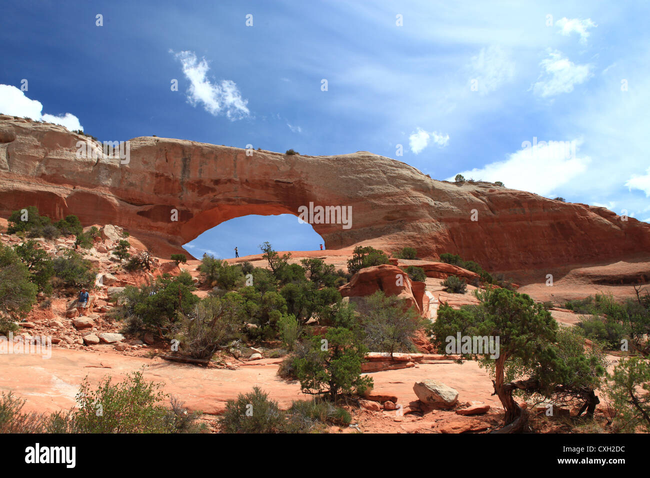 Wilson arch, a huge natural sandstone arch in Moab, Utah, US Stock ...