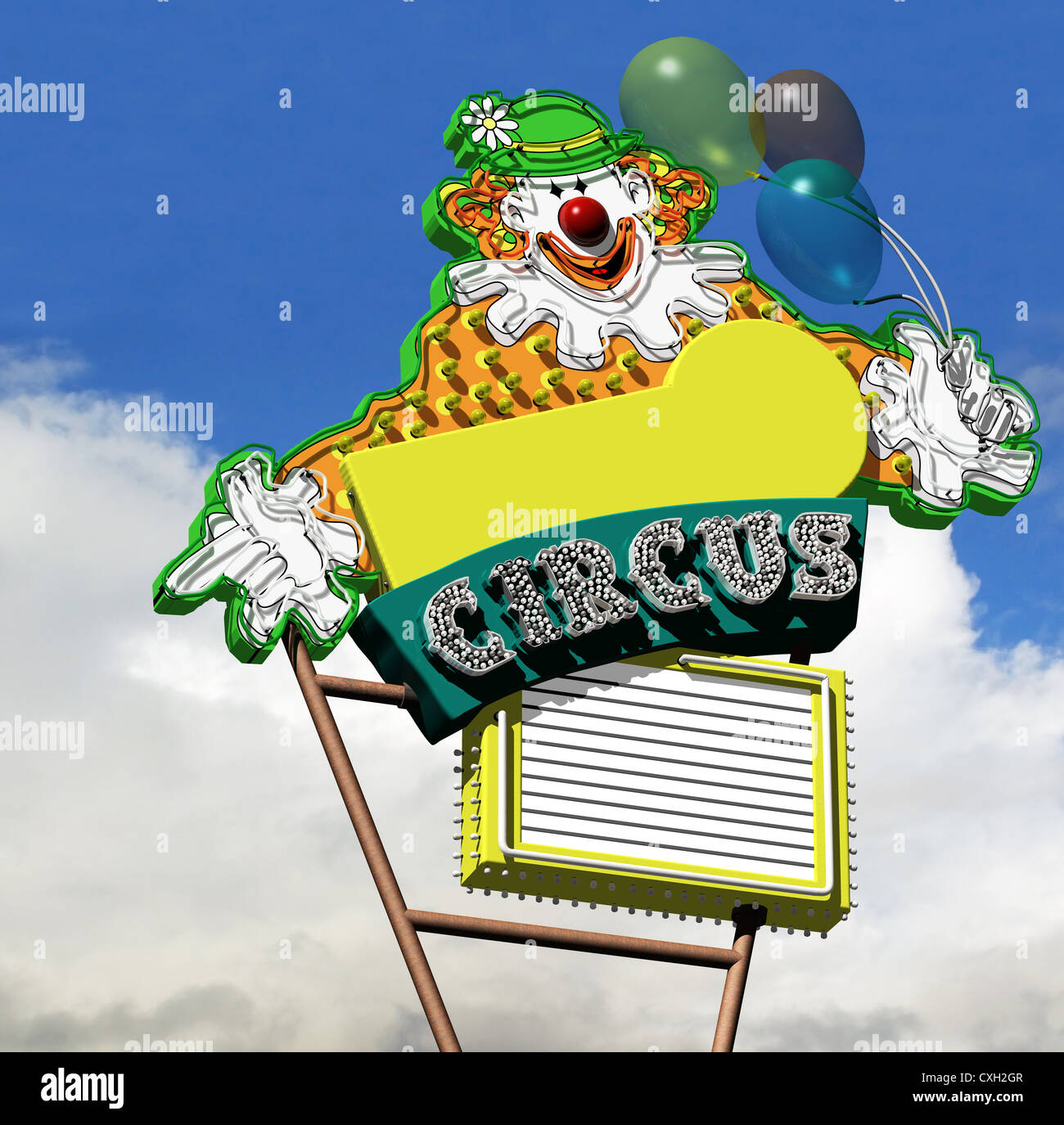 Neon Sign Circus Clown Stock Photo - Alamy