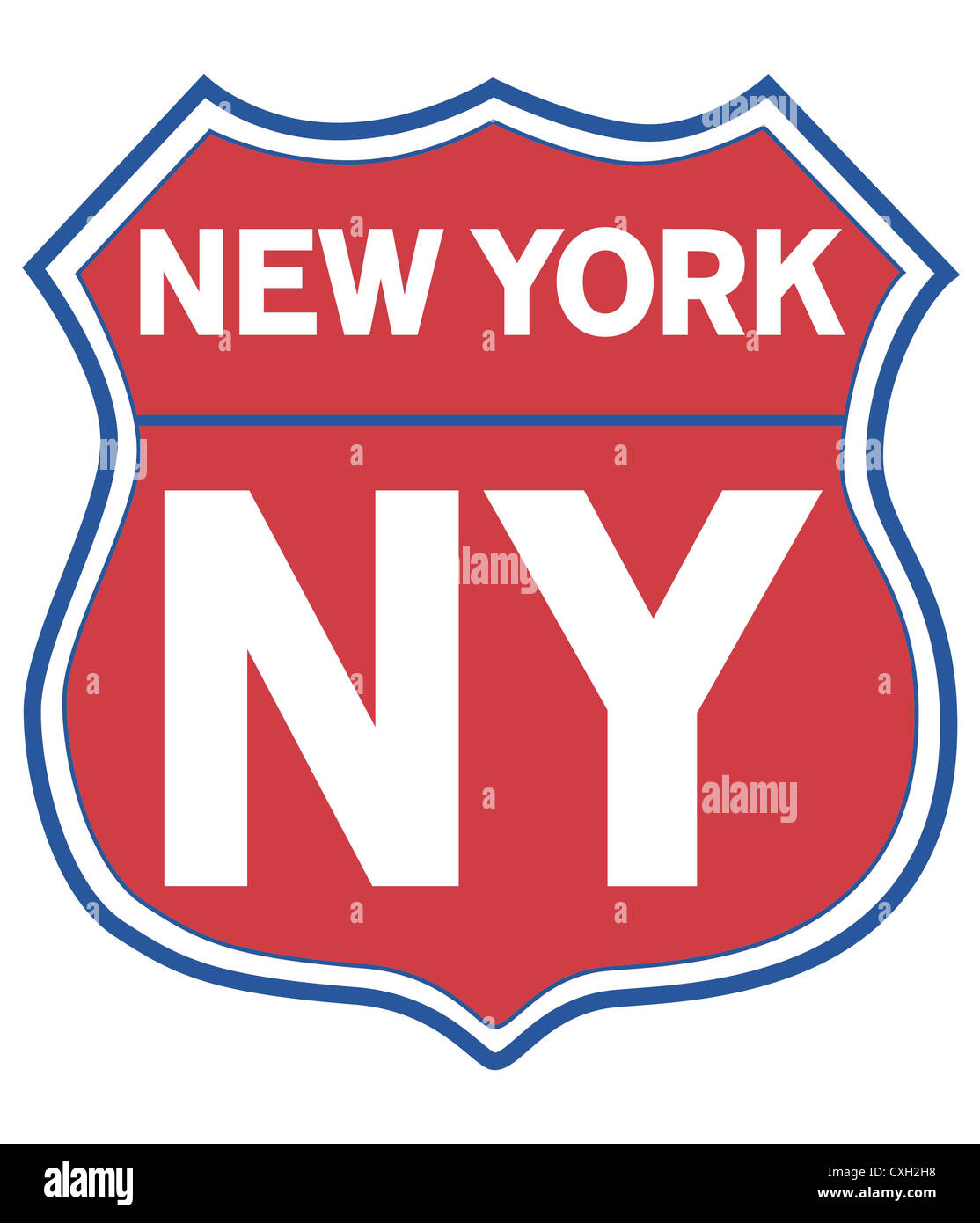 Road shield with colors of local New York sports team Stock Photo - Alamy