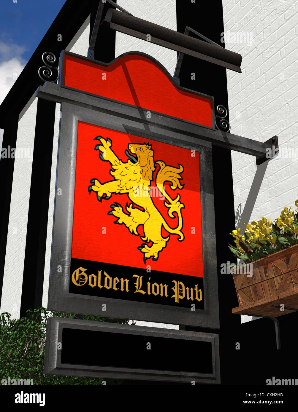 Red lion old pub sign hi-res stock photography and images - Alamy