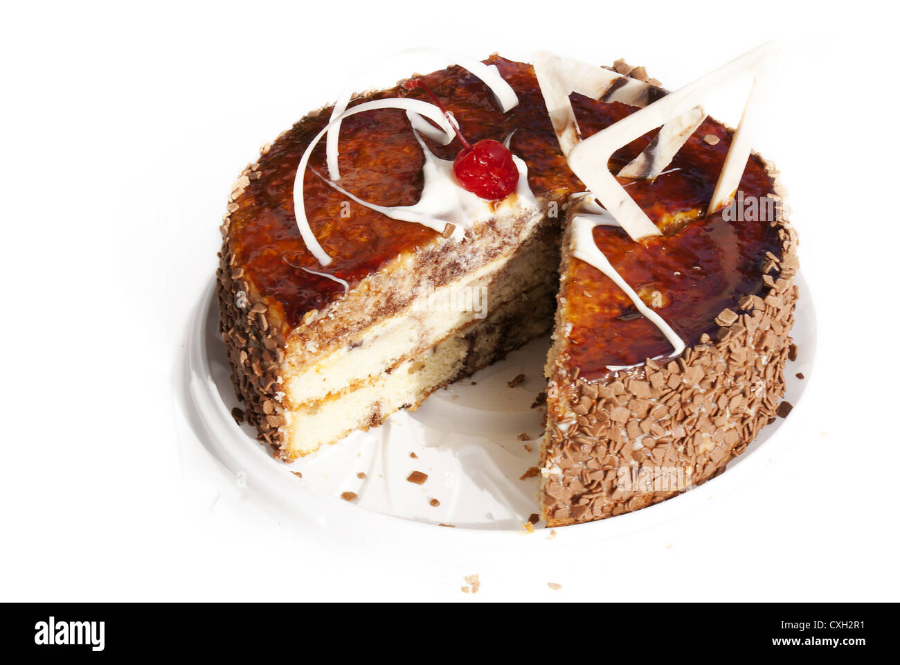 Cherry torte Cut Out Stock Images & Pictures - Alamy