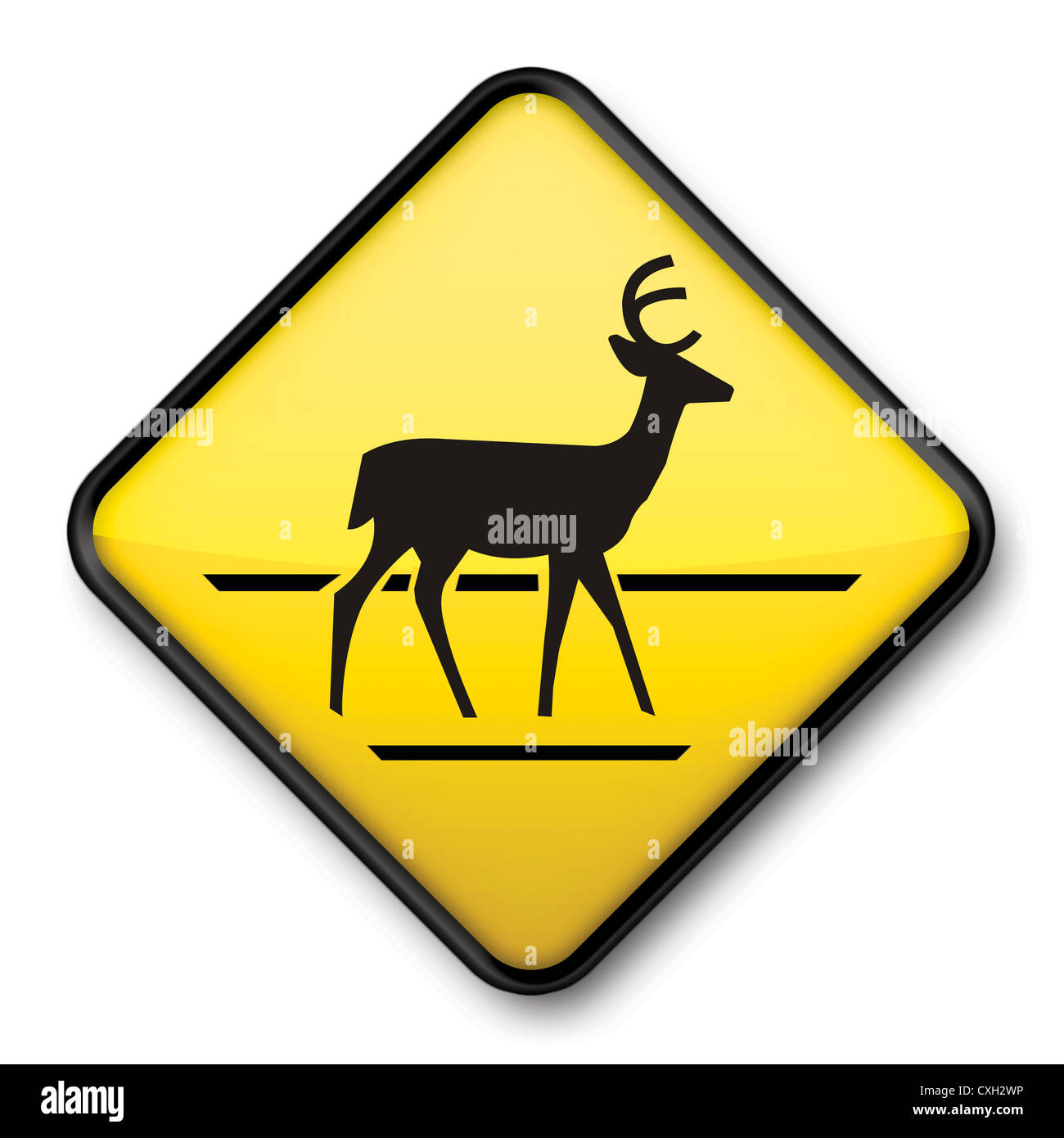 Deer crossing icon Stock Photo - Alamy