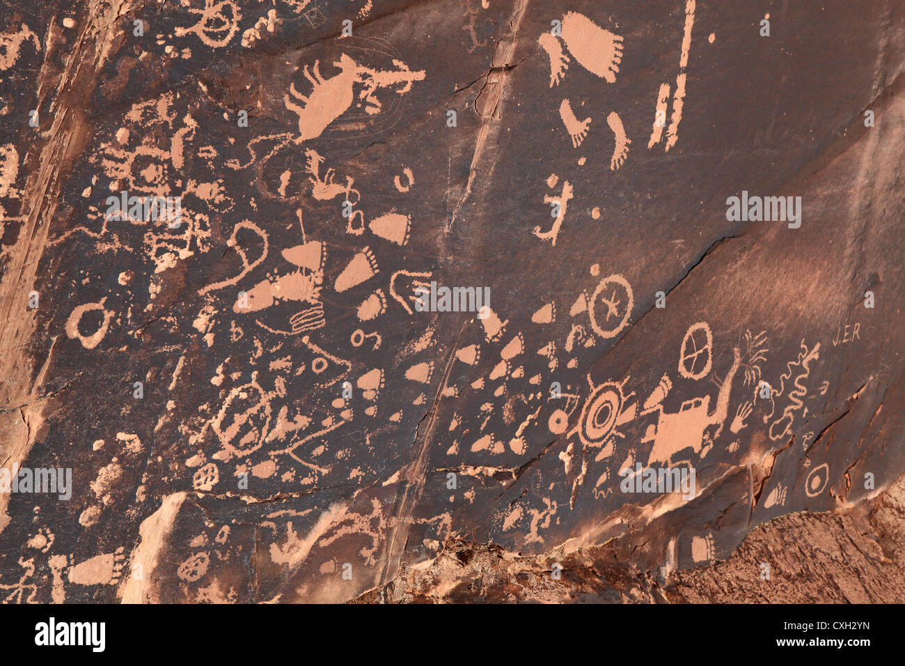 Ancient Indian petroglyph on rock in Moab, Utah, USA Stock Photo - Alamy