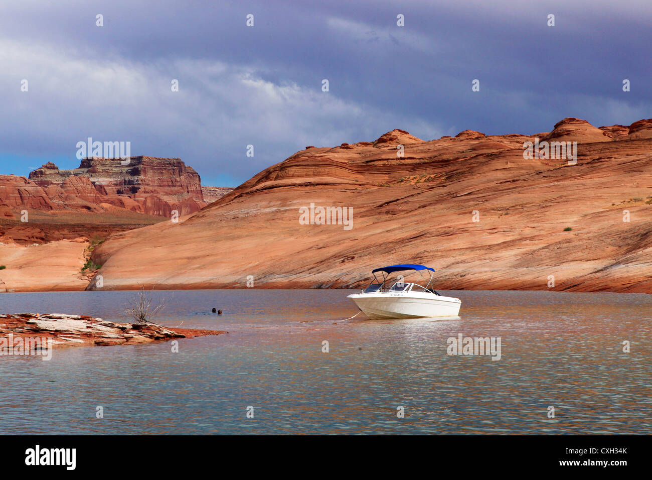 Boating in Lake Powell in Utah, US Stock Photo - Alamy
